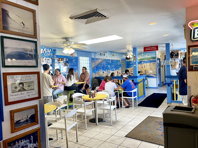 Where strangers become friends united by the universal language of "this chowder is amazing" head nods across yellow tables.