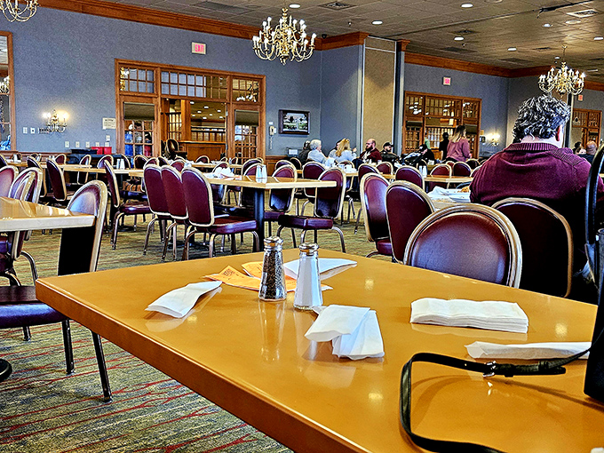 The dining room hums with the universal language of "mmm" as strangers become comrades in the noble pursuit of seconds.