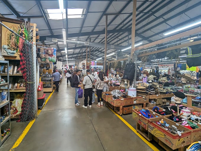 Treasures line both walls in this shopper's alley, where one person's "I don't need that" becomes another's "I've been looking everywhere for this!"