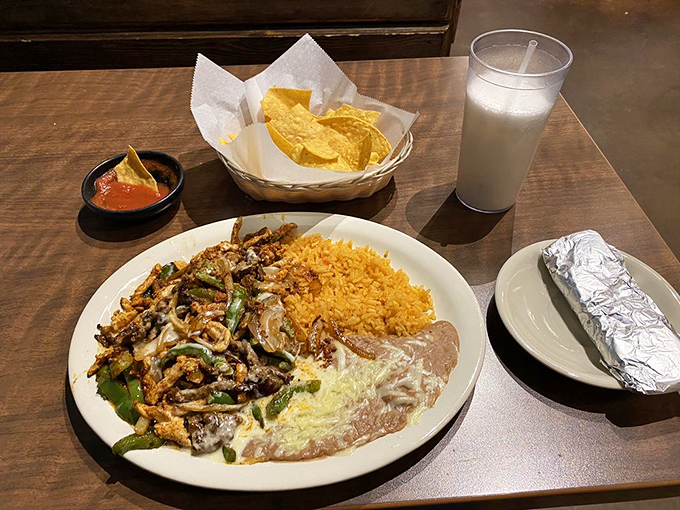 A complete meal that covers all food groups: protein, vegetables, carbs, and the essential "things smothered in cheese" category.