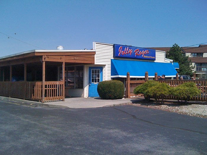 The entrance beckons with its blue awning and wooden fence &ndash; a humble gateway to seafood nirvana that's worth every mile of the journey.