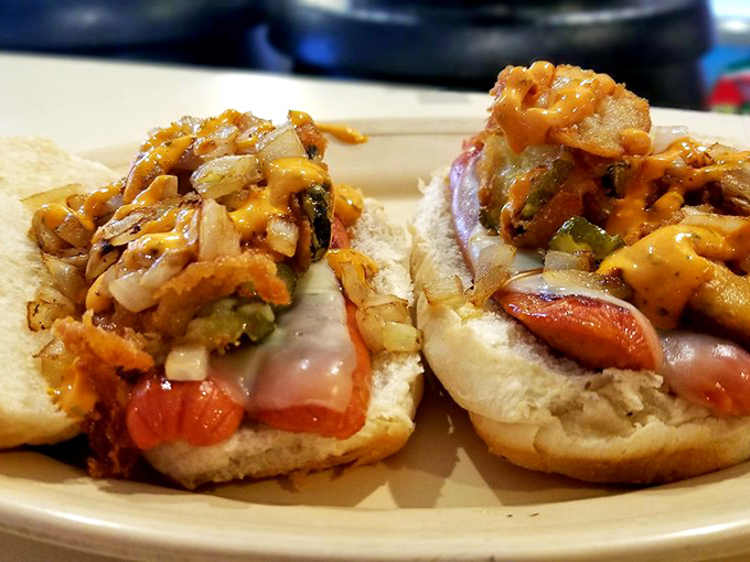 Two hot dogs, double the joy. The kind of simple pleasure that reminds you why some classics never go out of style.