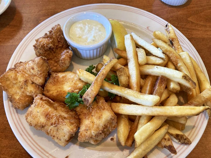 Golden-fried halibut and perfectly crisp fries prove that Sayler's isn't just a one-trick pony—it's at least a three-trick thoroughbred.