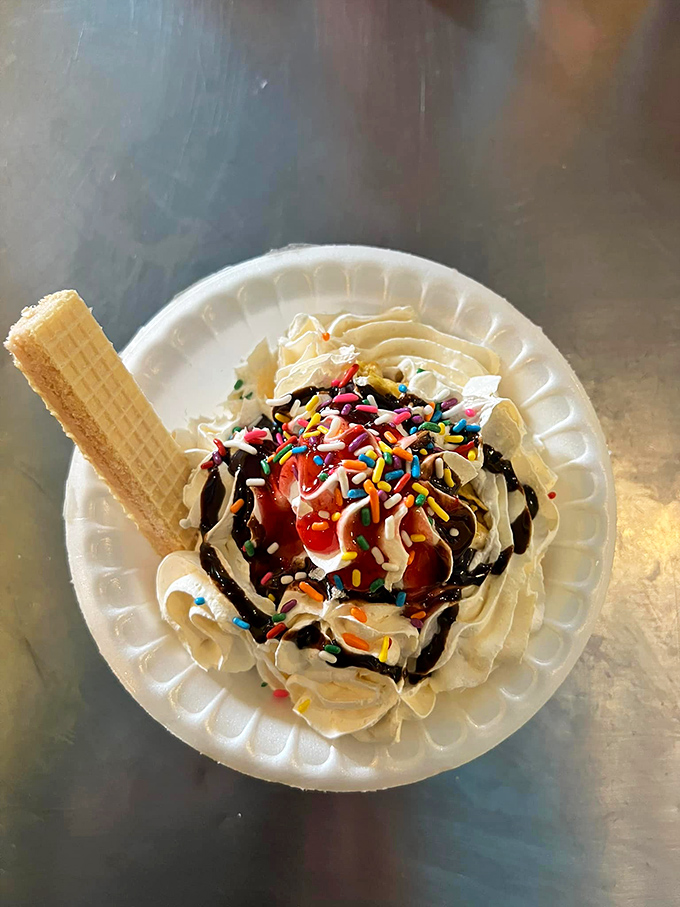 This isn't just dessert&mdash;it's ice cream that went to carnival school. The wafer stick is basically just showing off at this point.