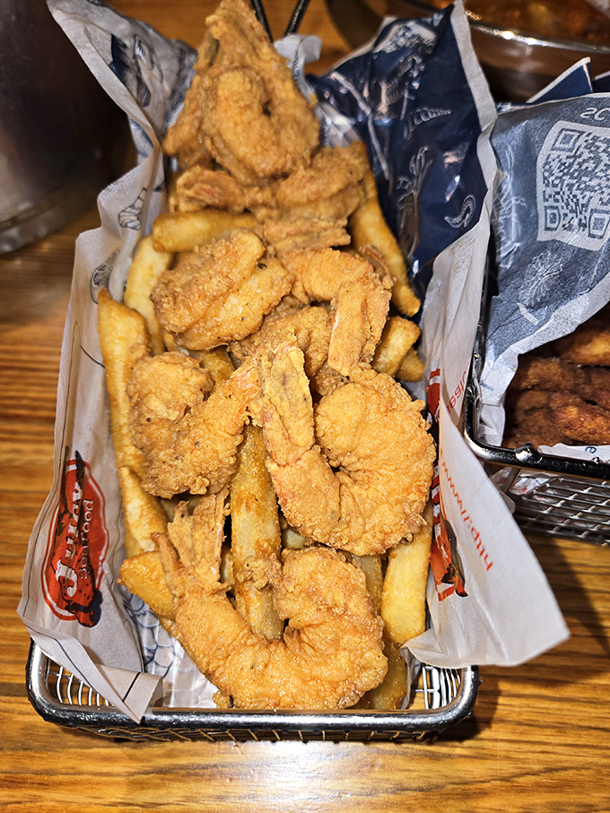 Golden-fried shrimp nestled against crispy fries. Sometimes the classics are classics for a reason&mdash;and that reason is deliciousness.
