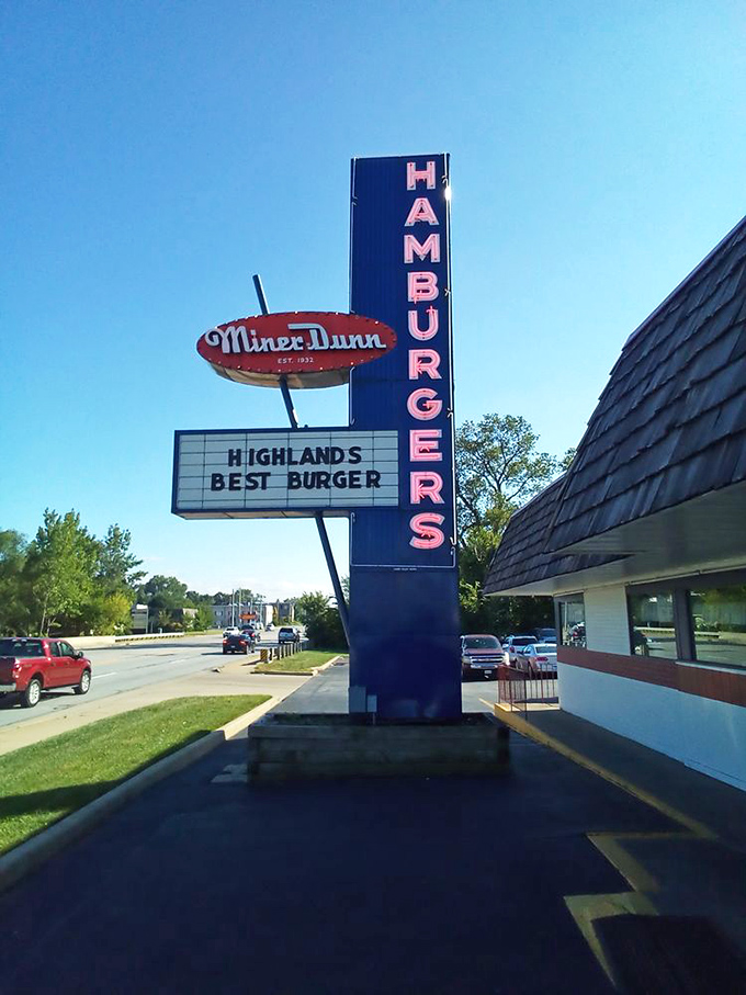 "Highland's Best Burger" isn't hopeful marketing—it's a simple statement of fact, written in lights for all interstate travelers to see.