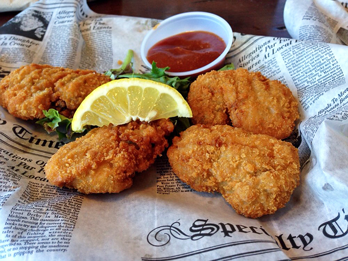 Breaded treasures from the sea, golden-fried to perfection. Add a squeeze of lemon, dip in sauce, and experience seafood nirvana.
