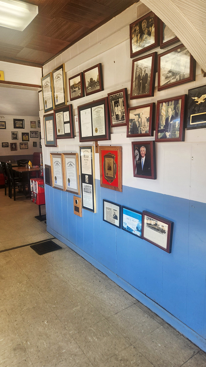 The wall of memories tells stories that menus can't &ndash; decades of community pride, local heroes, and history preserved between bites of homestyle cooking.