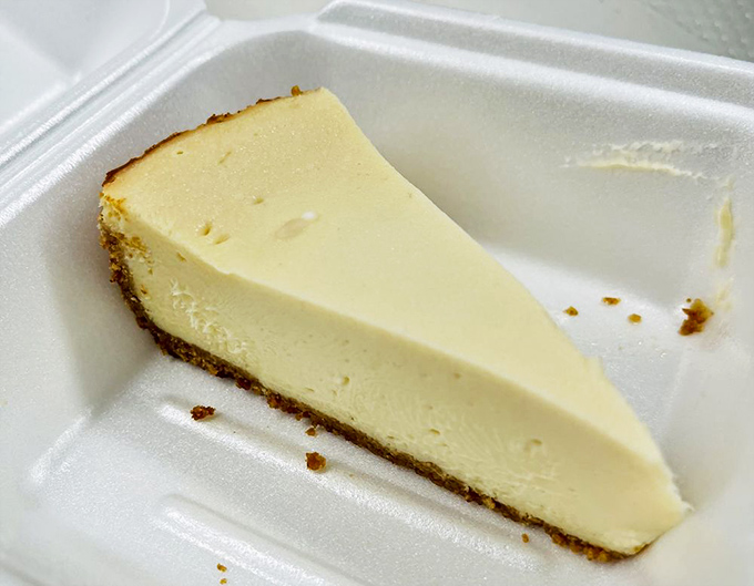 Cheesecake so smooth it could talk its way out of a speeding ticket. The perfect creamy finale to your seafood feast.