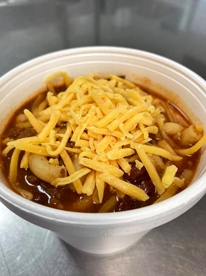 Homestyle chili crowned with a generous shower of shredded cheddar. Soul-warming and substantial&mdash;the bowl that makes you glad winter exists.