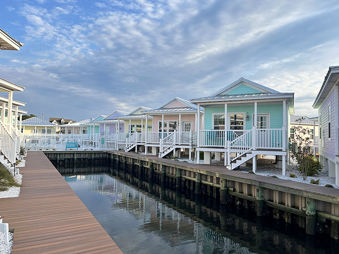 Pastel cottages perched over water &ndash; where "waterfront property" means you could theoretically fish from your living room.