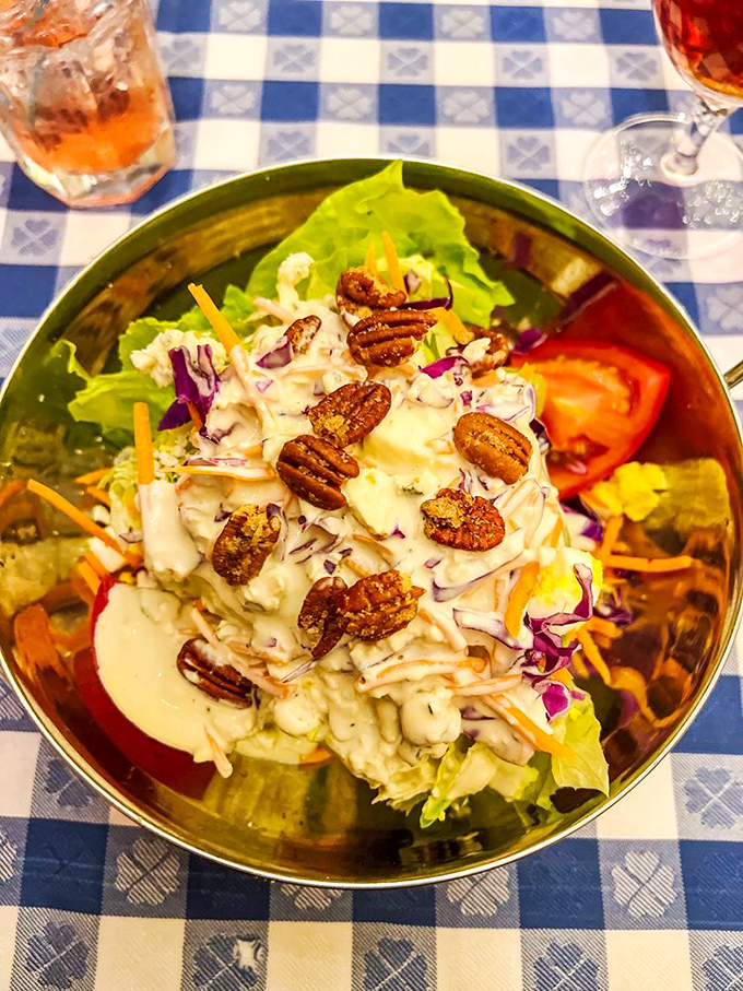 A salad that doesn't apologize for being healthy&mdash;those candied pecans and fresh veggies are having too much fun together.