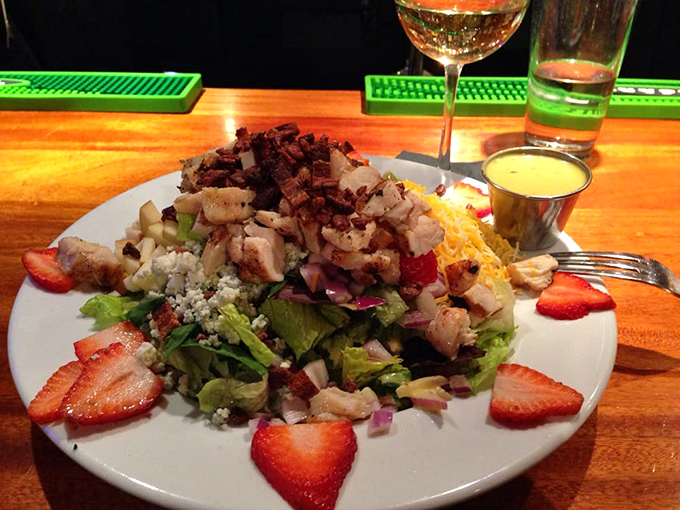 This isn't just a salad&mdash;it's a celebration on a plate. Those strawberries are like little exclamation points in a delicious conversation.