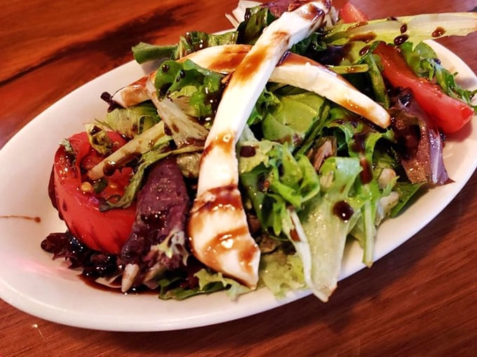 A salad that doesn't apologize for being healthy&mdash;fresh greens and grilled chicken playing together like old friends.