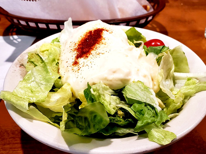 Even the salad knows its role here&mdash;a brief, refreshing intermission between acts of a meaty main performance. That sprinkle of paprika adds a touch of drama.