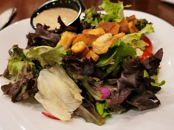 Even the salad gets dressed up for dinner at G&M. Those homemade croutons didn't come from a bag in the grocery store.