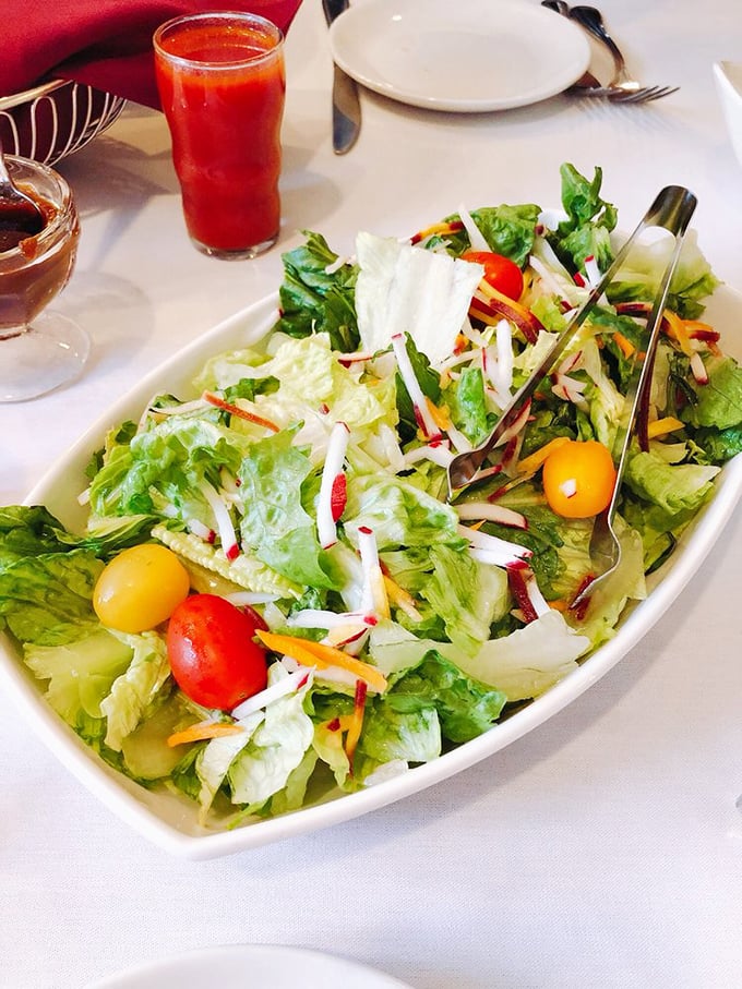 A garden-fresh salad that doesn't feel like punishment before the main event. Crisp, colorful, and actually worth eating.