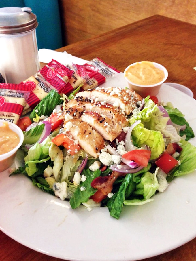 A salad that doesn't apologize for being healthy&mdash;it's too busy showing off its grilled chicken and fresh vegetables. 