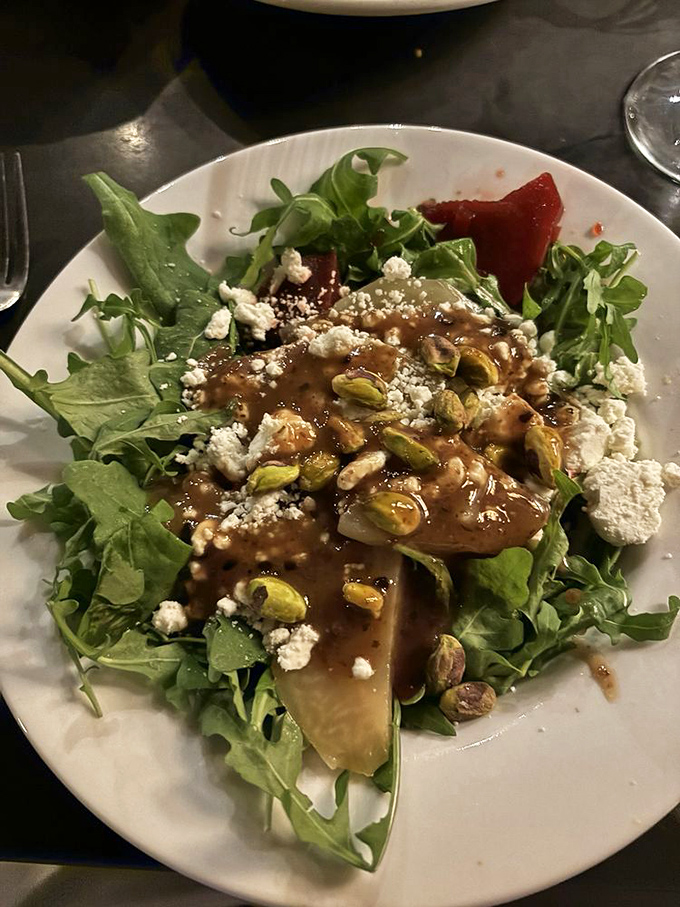 This isn't just a salad&mdash;it's a garden party with pistachios and cheese as the VIP guests. That dressing deserves its own fan club.