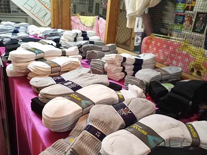 Sock heaven awaits the practical shopper &ndash; because even treasure hunters need cozy feet when exploring the endless aisles.