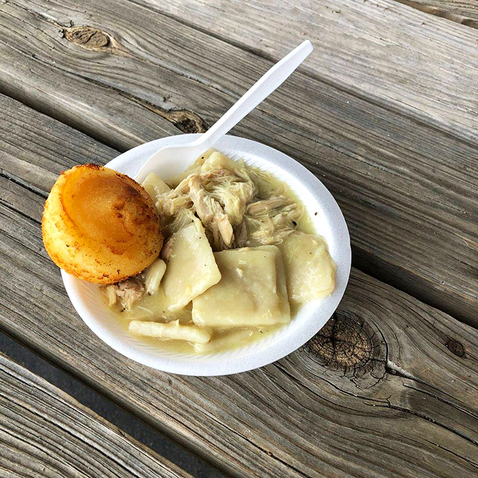 Chicken and dumplings that could settle family feuds. That cornbread on the side isn't just a side&mdash;it's an essential supporting character.