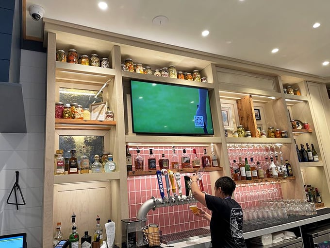 Behind this bar lies the secret arsenal of Screen Door's liquid happiness, where cocktails are born and inhibitions retire.