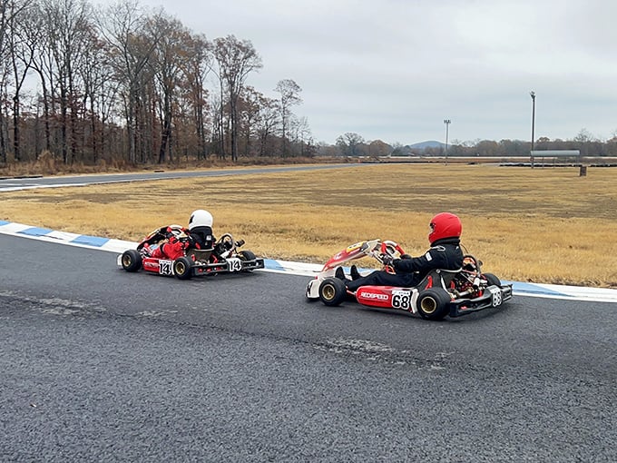 Two racers demonstrate the art of the racing line. Notice how neither is looking at the other&mdash;that's called "competitive ignoring."