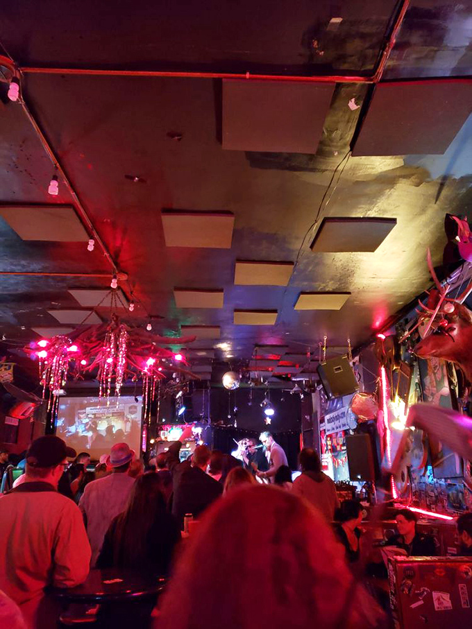 The ceiling panels aren't for acoustics&mdash;they're for survival. This is what happens when sound engineers and punk rockers compromise.