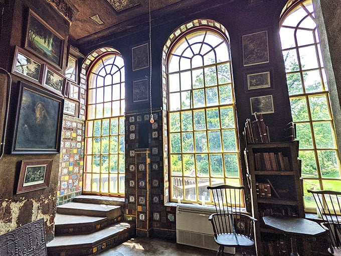 Windows that transform sunlight into art, proving that the best Instagram filter was invented centuries before smartphones.