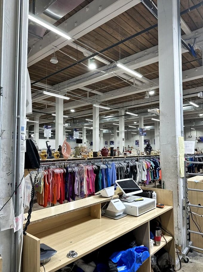 Behind every great thrift store is a well-organized checkout system. This unassuming counter has witnessed countless moments of "I can't believe I found this!"