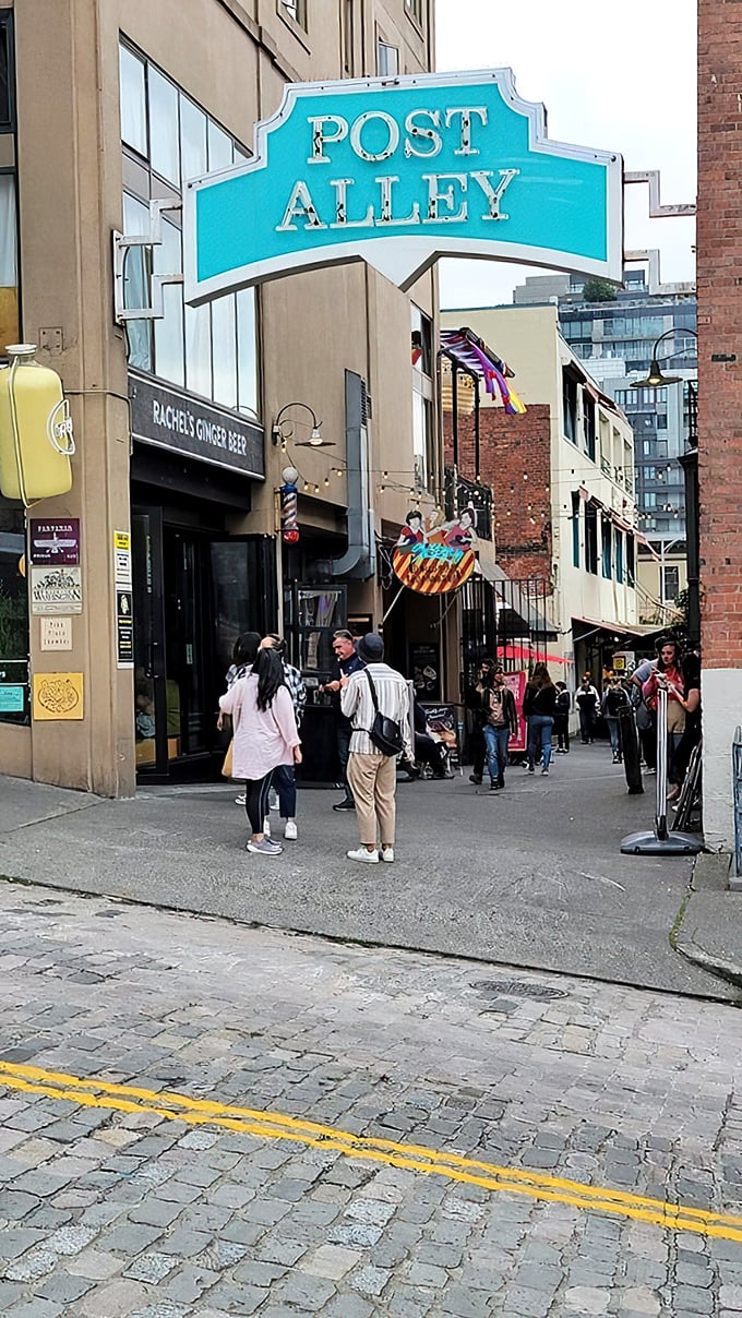 Post Alley leads culinary pilgrims to Pike Place Market, where Seattle's seafood story unfolds one memorable bite at a time.