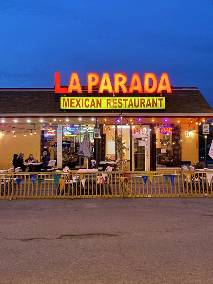 As dusk falls, La Parada's glow becomes even more inviting. The patio lights twinkle with promise&mdash;like stars guiding you toward excellent decisions.