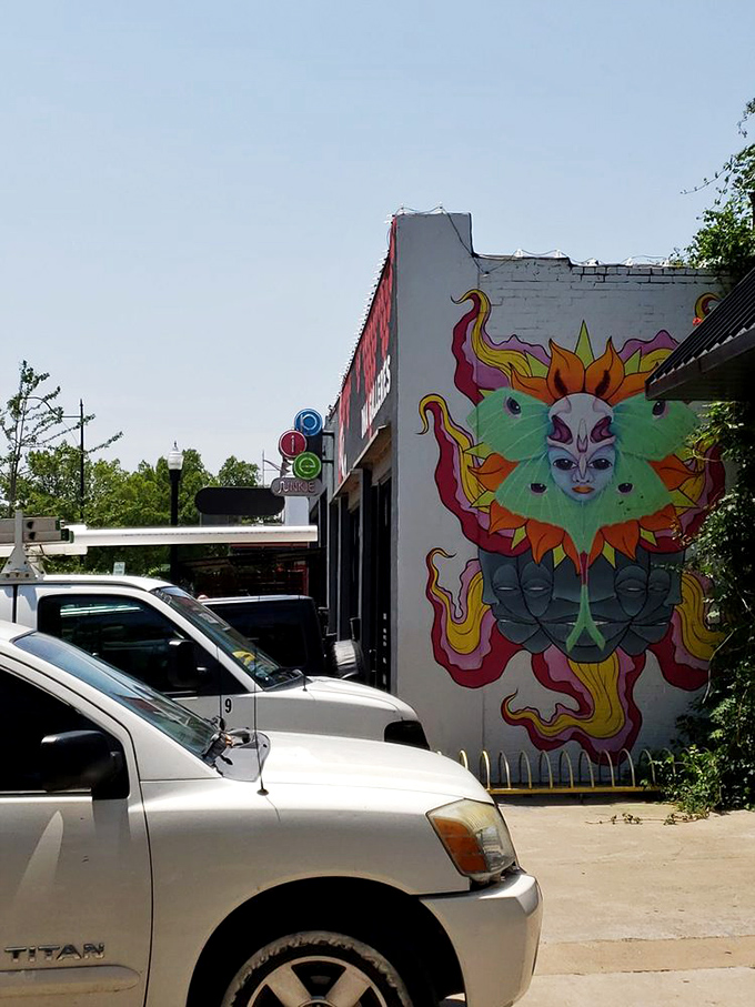 Even the exterior art adds character to this pie paradise. In Oklahoma City's Plaza District, creativity extends well beyond what's in the display case.