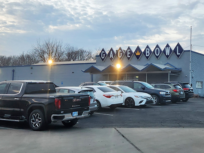 As dusk settles over Gage Bowl, the illuminated diamond sign promises evening entertainment worth leaving the couch for.