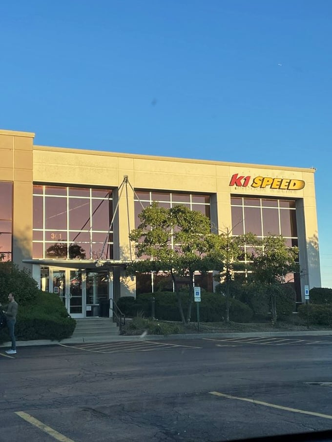 From the outside, it looks like any business park building. Inside? It's where suburban legends are born at 45 mph.