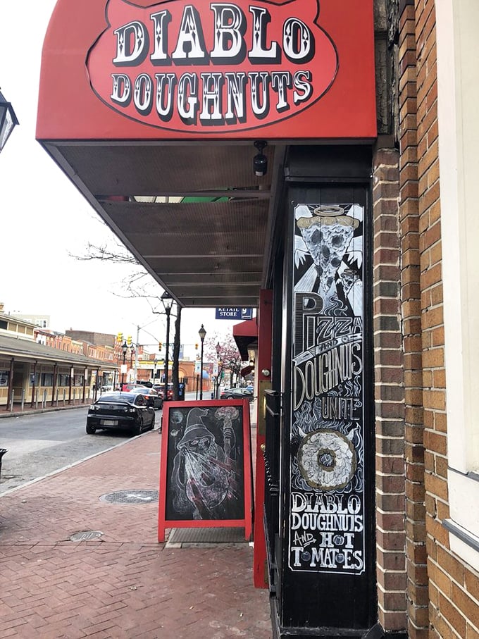 Sidewalk signage and artistic window displays announce Diablo's presence on this charming brick-lined street&mdash;a beacon for the breakfast-obsessed pilgrim.