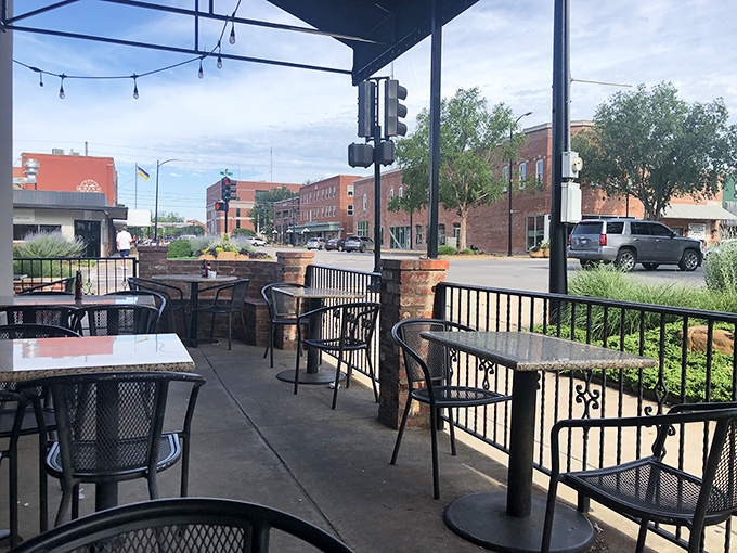 The patio at Granny's offers front-row seats to downtown Stillwater life, where your coffee stays hot and your people-watching opportunities stay fresh.