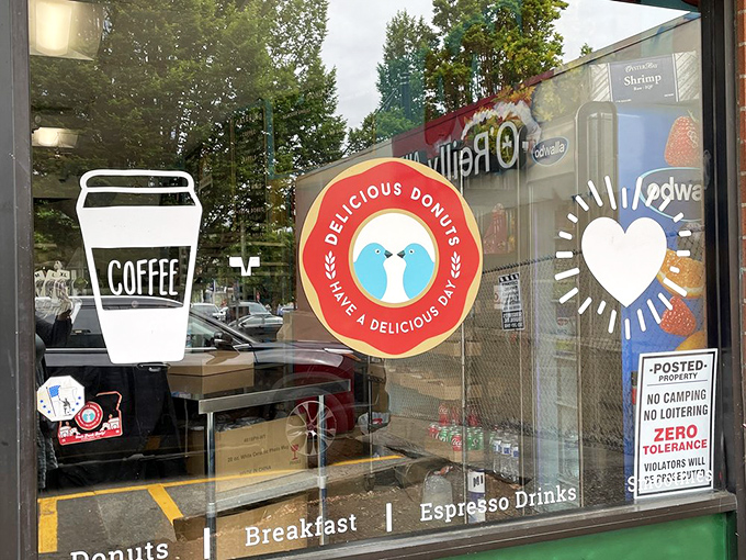 "Have a Delicious Day" isn't just a slogan &ndash; it's a mission statement. That cheerful blue bird logo seems to wink knowingly.