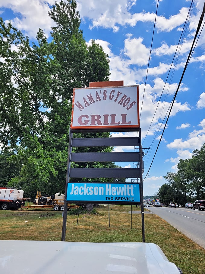 The roadside beacon that signals salvation for the hungry. Follow this sign like ancient sailors followed the North Star.