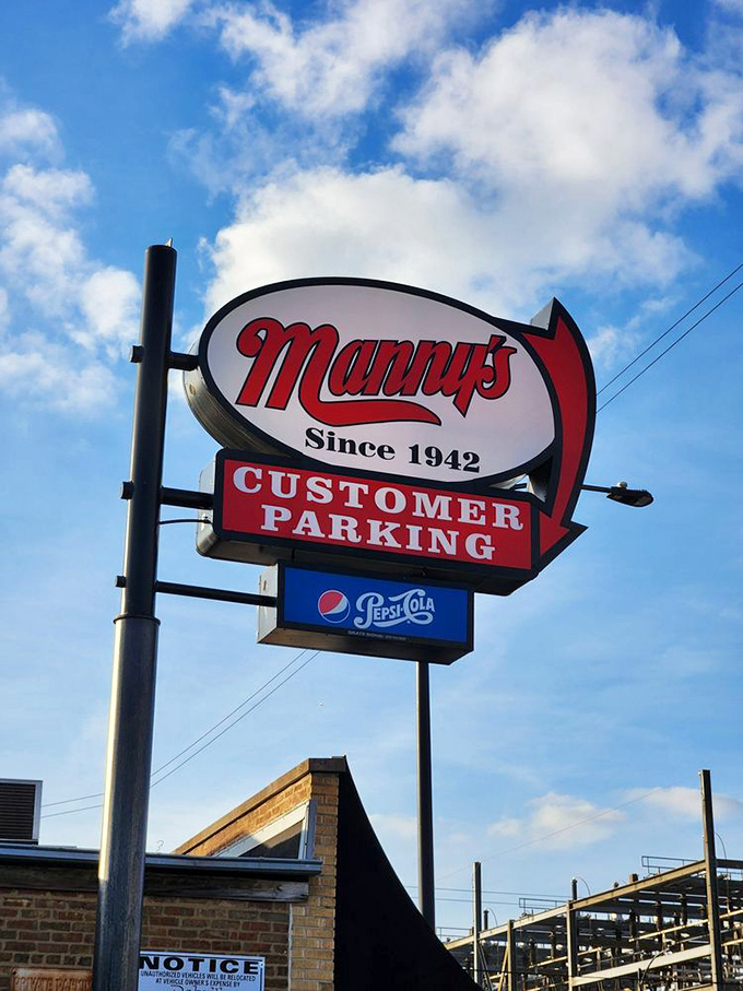 The sign says "Since 1942," but the taste says "timeless." Chicago changes, but Manny's remains deliciously constant.