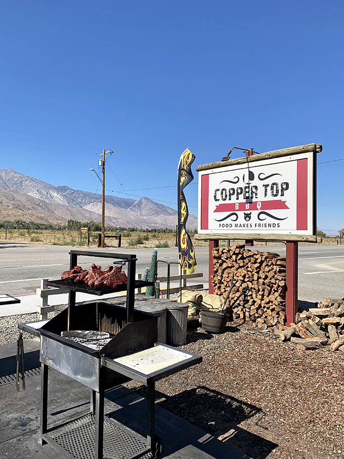 "Food Makes Friends" isn't just a slogan &ndash; it's what happens when you serve barbecue this good with mountains watching over you.