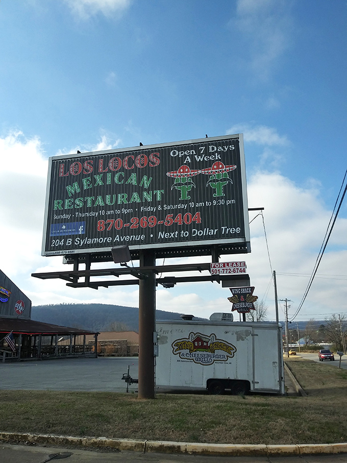 Their roadside billboard promises seven days of Mexican food goodness&mdash;like a calendar where every day is worth celebrating with enchiladas.
