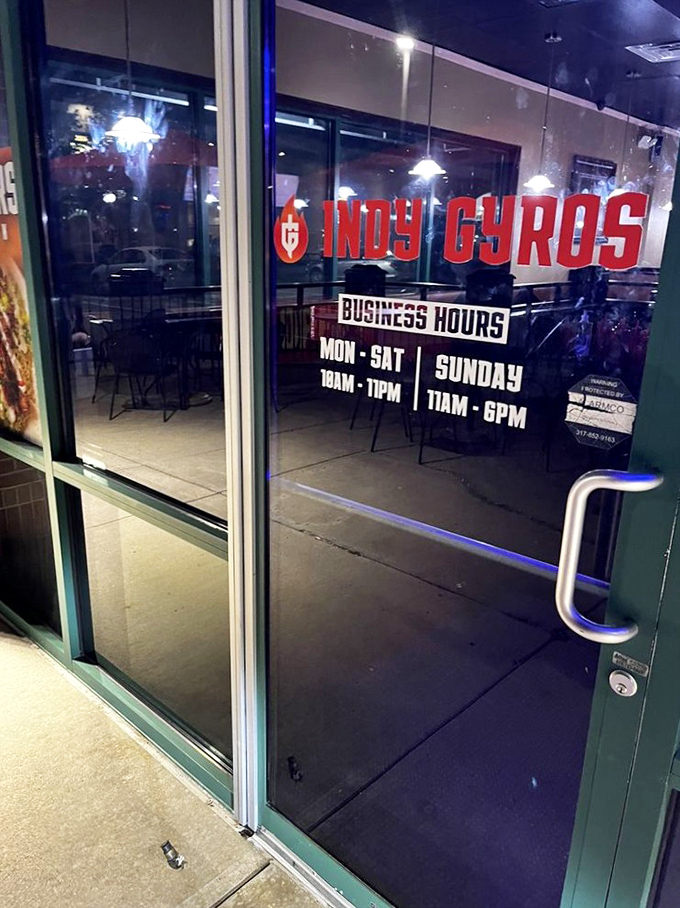 Business hours generously stretching into the evening&mdash;because great gyros wait for no one, and sometimes dinner cravings hit at 10 PM.
