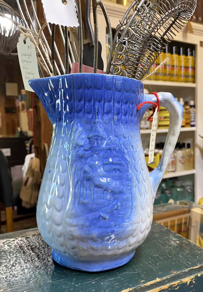 This blue and white pitcher held more than just water&mdash;it contained the refreshment of simpler times, when kitchen tools were built to outlast trends and fashions.