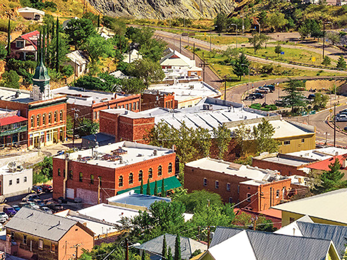 From above, Bisbee reveals itself as a patchwork quilt of history, with each building a square in Arizona's most colorful community.