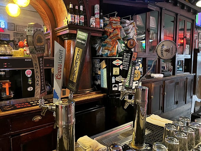 The beer taps stand ready to pour liquid happiness to accompany those famous burgers &ndash; proof that life's greatest pleasures are often the simplest.