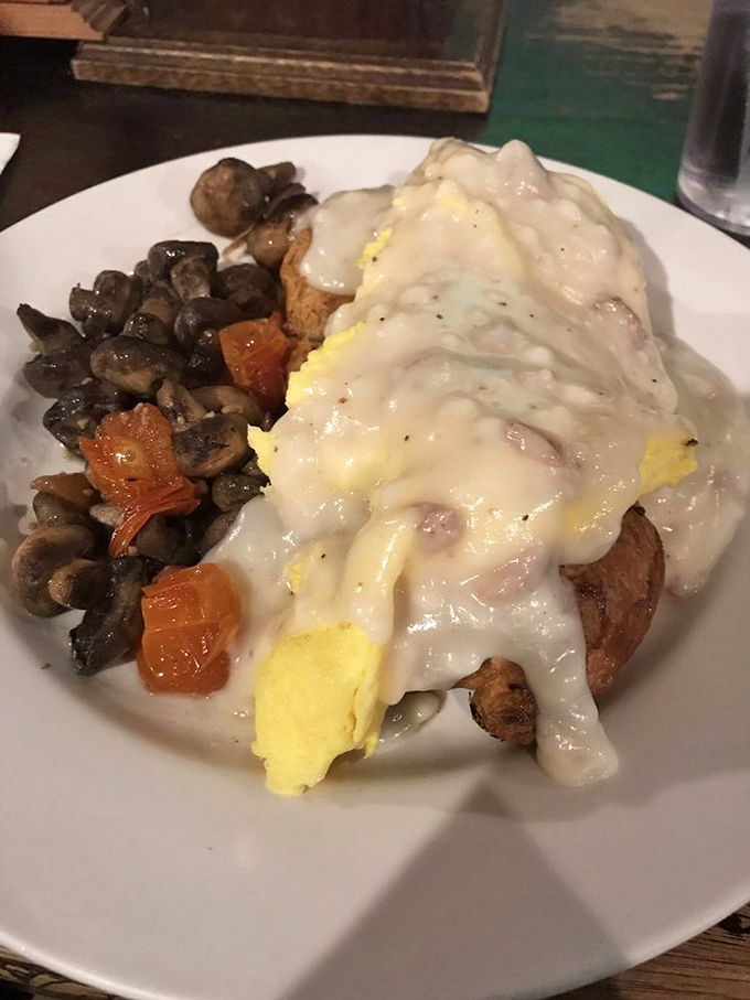 Breakfast meets comfort food in this savory masterpiece that has "recovery meal" written all over it – the hangover cure we all deserve.