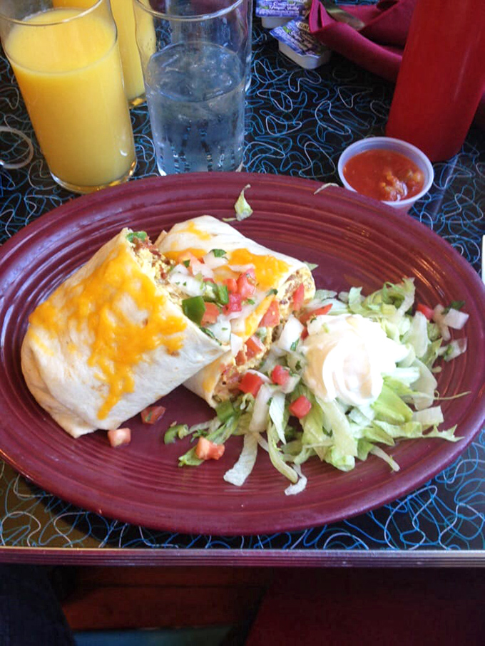 This breakfast burrito isn't messing around&mdash;it's a tortilla-wrapped treasure chest filled with morning goodness that makes desk lunches weep with inadequacy.