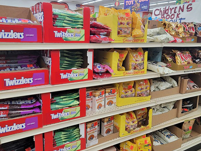 A candy aisle straight from childhood dreams, where nostalgia comes in bulk and sweet treats don't require a bitter financial aftertaste.