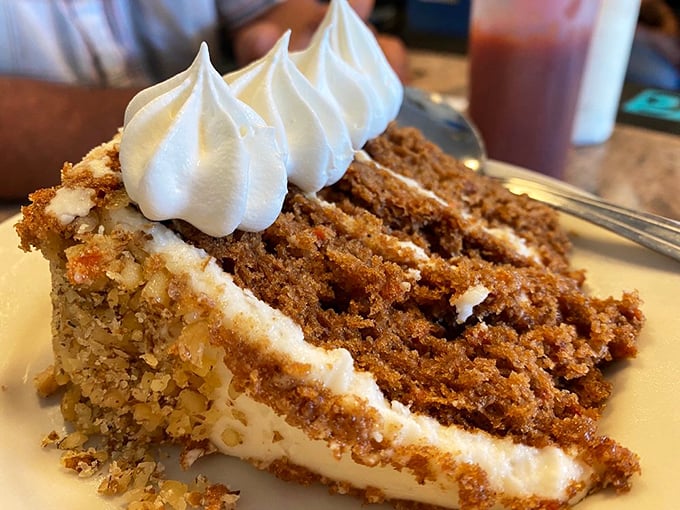Carrot cake that somehow makes perfect sense after all that seafood&mdash;sweet, spiced, and substantial enough to hold its own against ocean flavors.